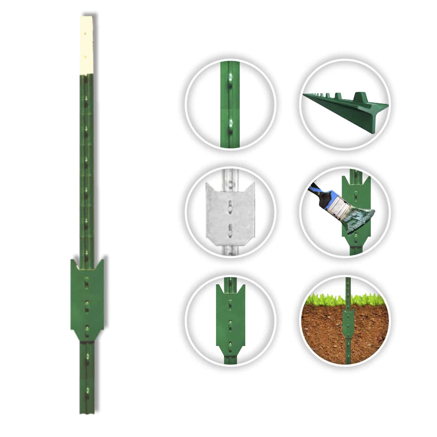 Poste - T de Acero - para Cerca Eléctrica | Super Fox